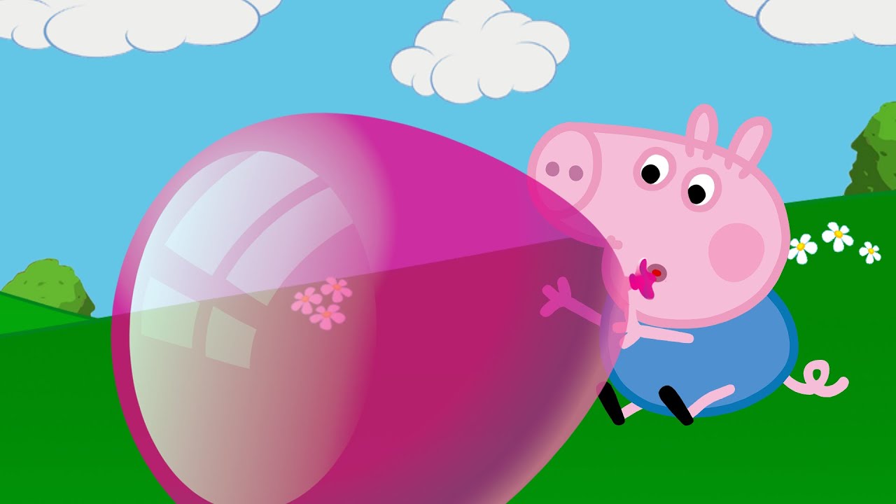 George is crying! George lost his balloon. Peppa Pig English new ...