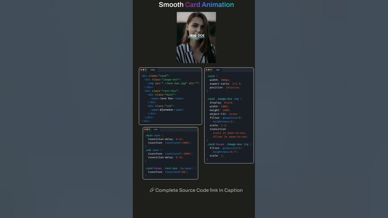 Smooth Animation Cards Coding Programming Web Cs Webdev Html5 Css Codewithharry Youtube 