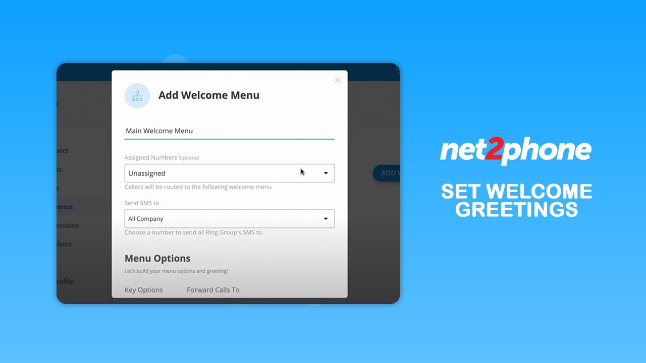 How to set welcome greetings on the Net2phone portal - YouTube