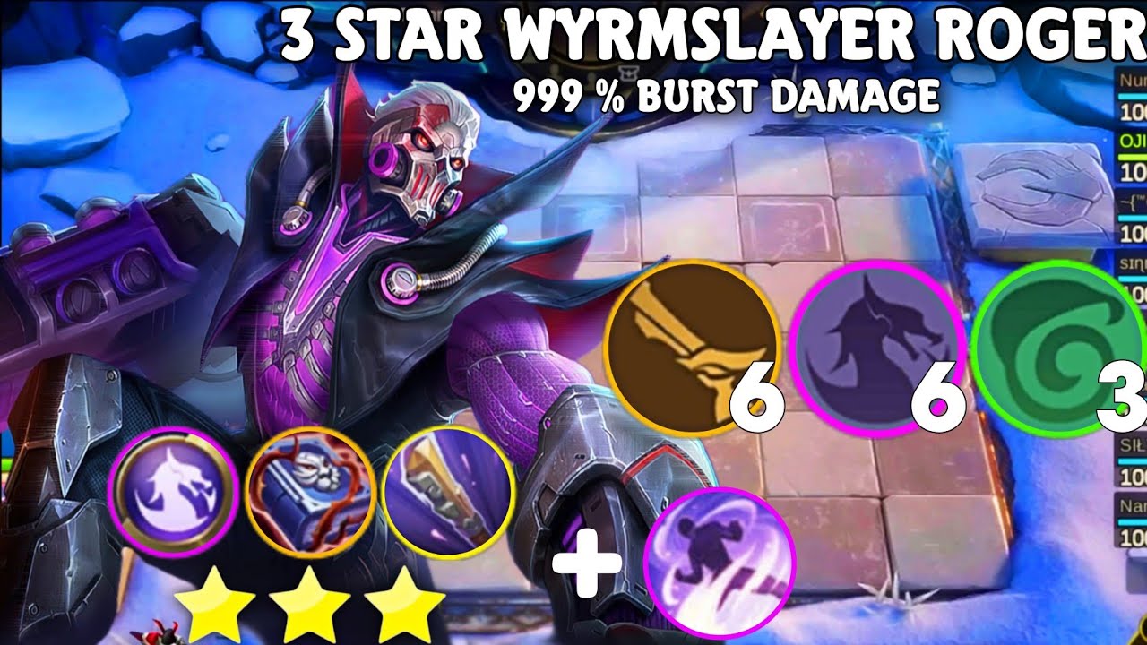 HYPER 3 STAR WYRMSLAYER ROGER | 999 % BURST DAMAGE MUST WATCH MLBB ...