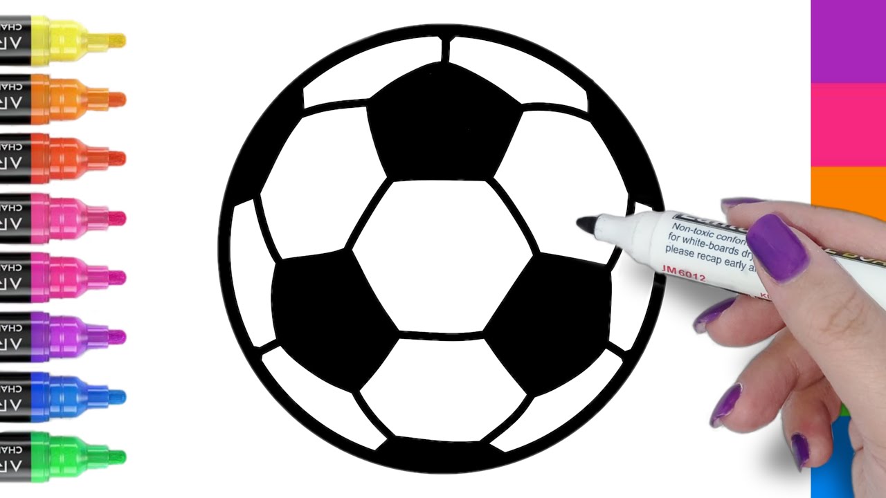 How to draw football ball step by step / draw football for beginners ...