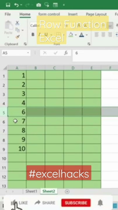 Excel Tips And Tricks L Row Function Excel L Excelhacks Excel Exceltips Exceltutorial Youtube