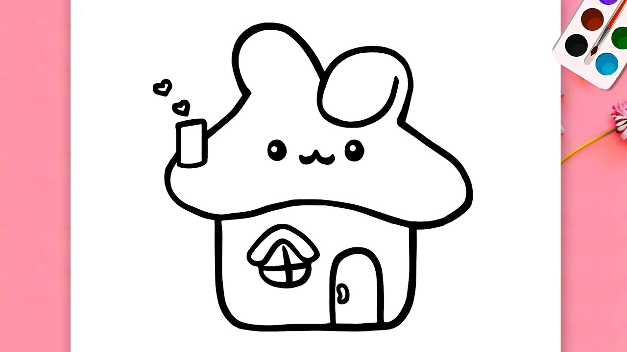 HOW TO DRAW A CUTE HOUSE | Cute My Melody House Drawing - YouTube