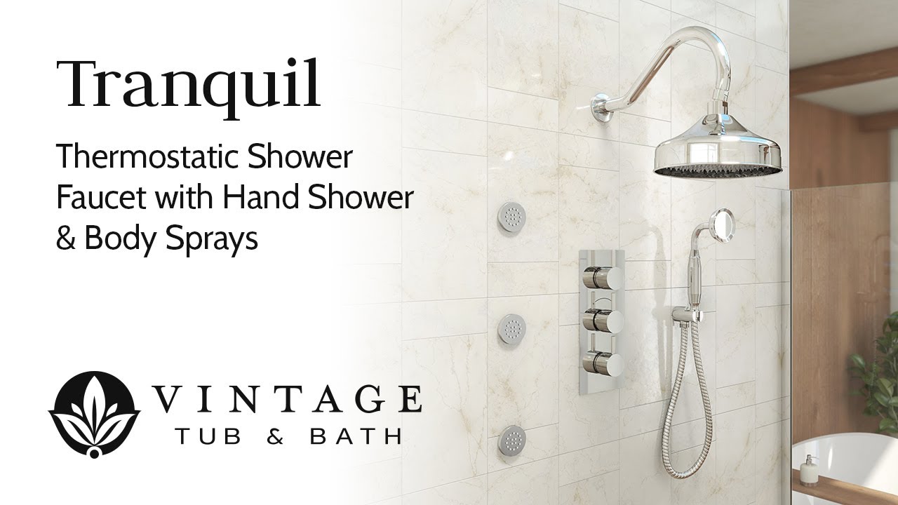 Tranquil Thermostatic Shower Faucet with Hand Shower & Body Sprays ...