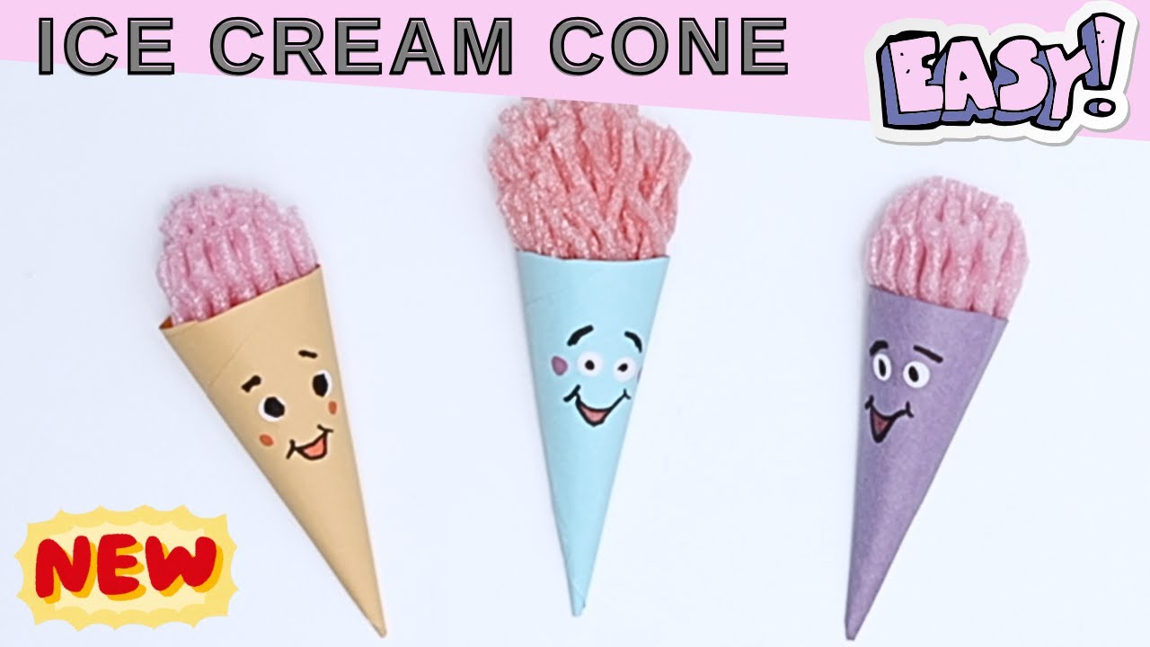 PAPER ICE CREAM CONE ASMR | HOW TO MAKE PAPER ICE CREAM CONE | EASY ...
