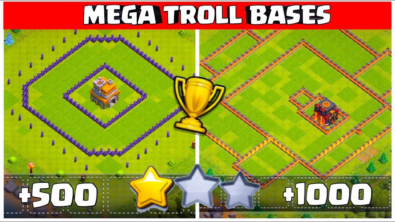 Top Mega Troll Bases Of Th7 - Th10 For Pushing And Farming With Base ...