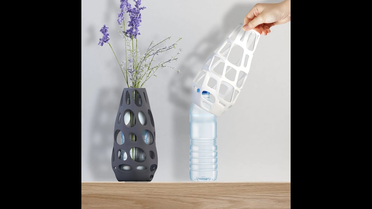 3D Printable STL | Mesh Vase Design to Convert Pet Bottles into ...