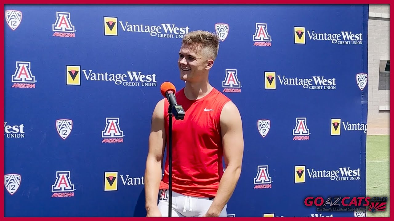 Arizona kicker Tyler Loop talks after training camp practice No. 13 (8. ...