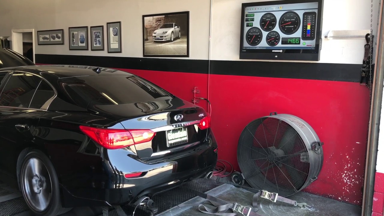 BMS stage 1 on stock Q50 RS400 404whp 486 torque - YouTube