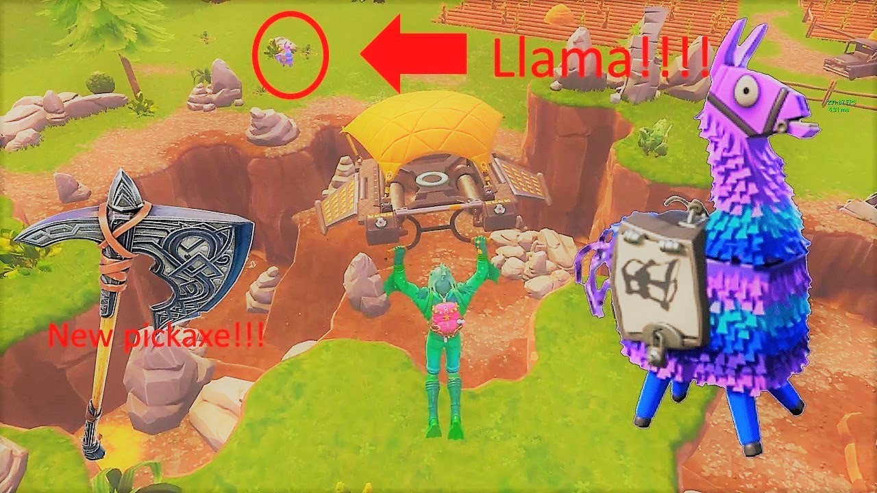Dropping on a Loot Llama!?! New pickaxe!?! | Gamer Trough Solo 5 - YouTube