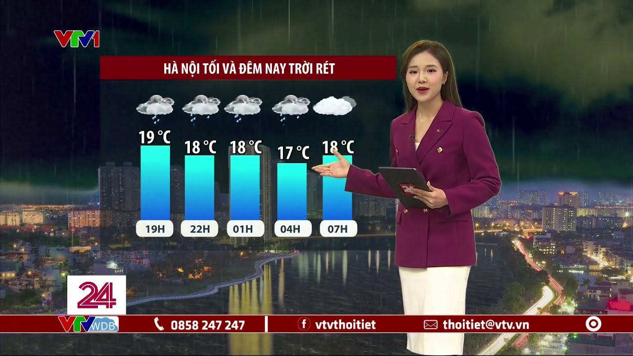 Dự báo thời tiết 18h45 - 07/12/2024 | Hà Nội tối và đêm trời rét ...