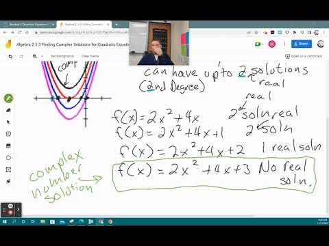 Algebra 2 3.3 Finding Complex Solution for Quadratic Equations Example ...