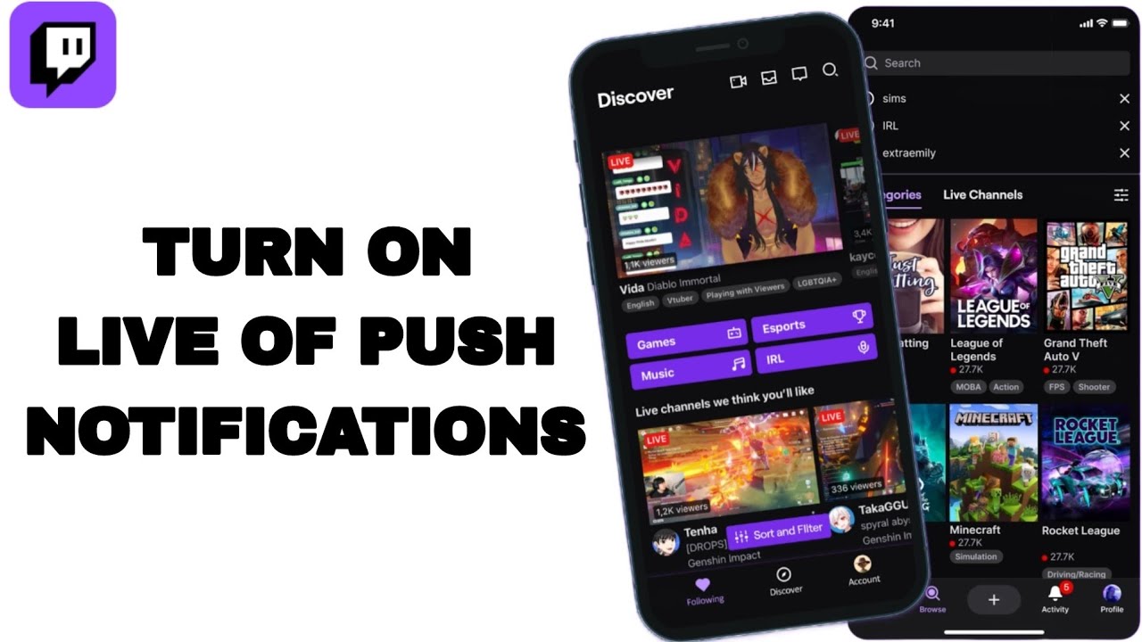 How To Turn On Live Of Push Notifications On Twitch App - YouTube