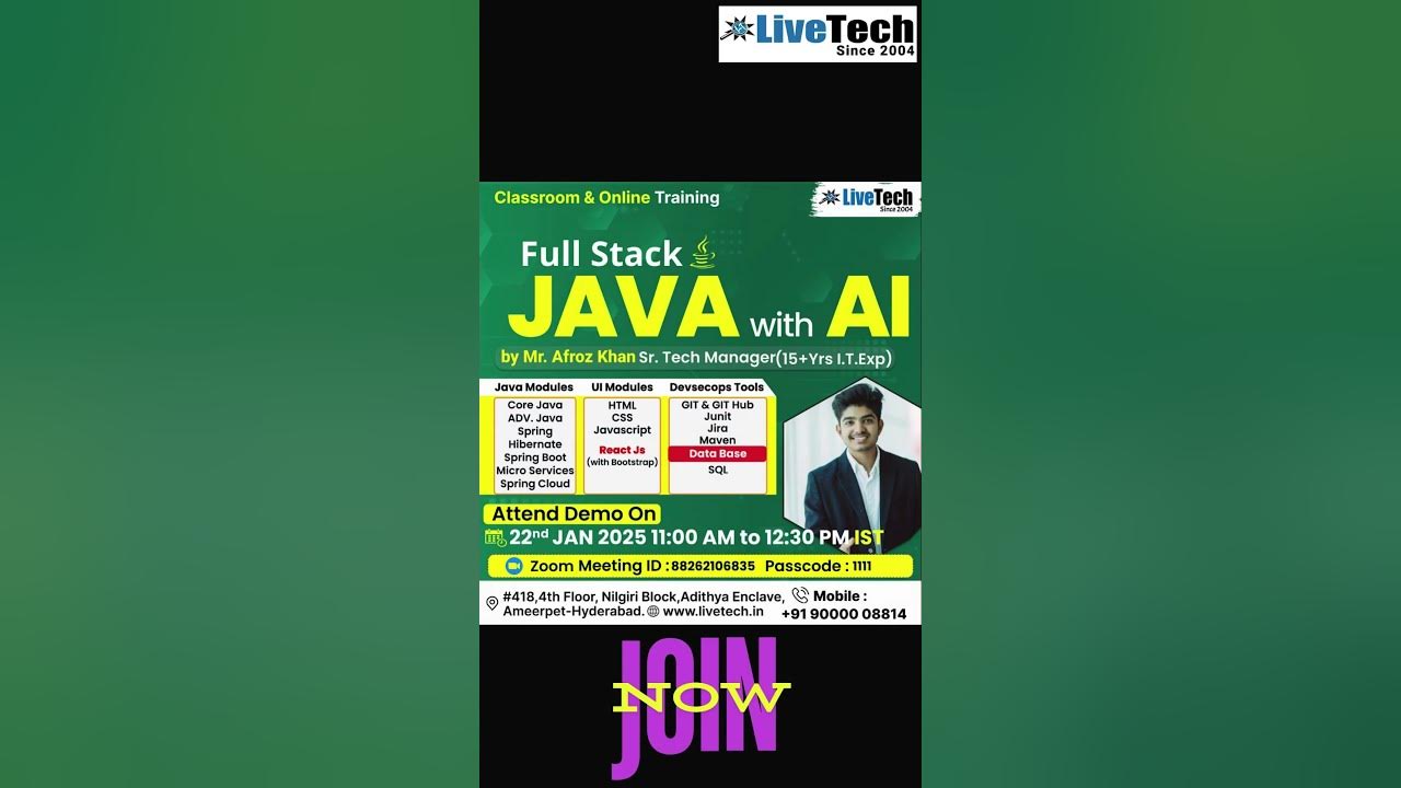 "New Batches Starting Soon at LiveTech! Testing | Java | Python" # ...