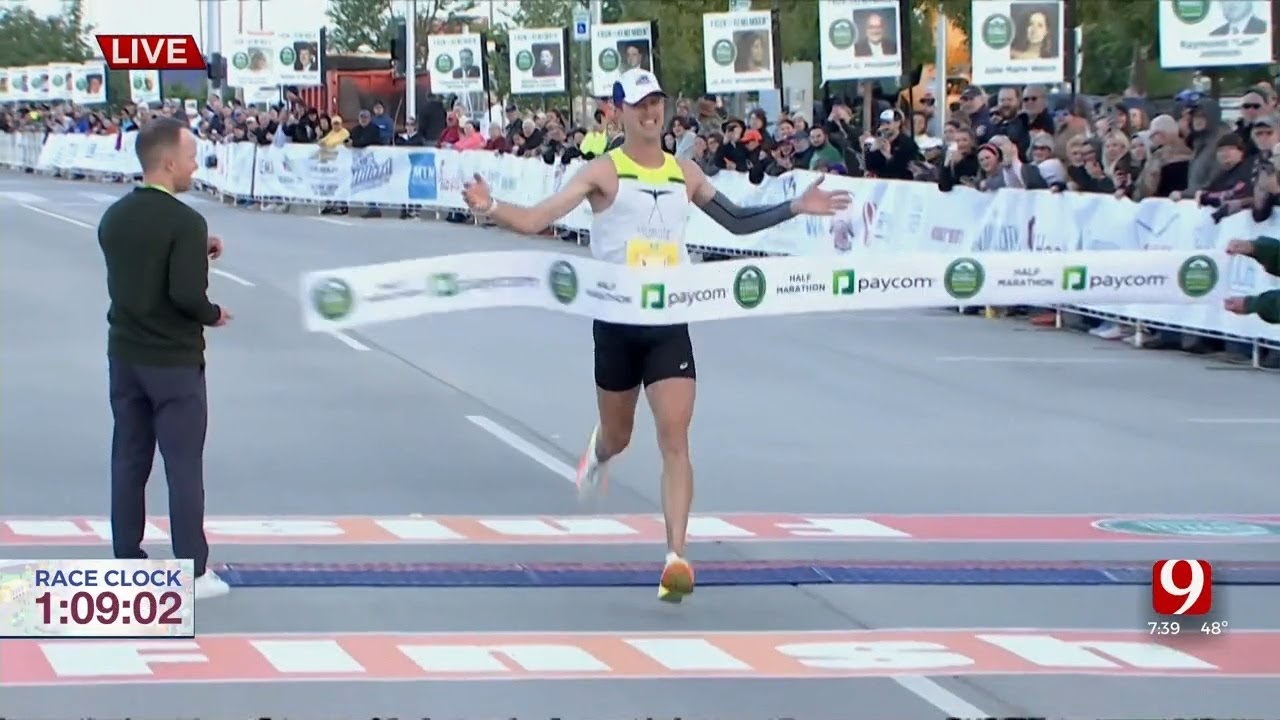 WATCH: Half Marathon Winner Crosses Finish Line - YouTube
