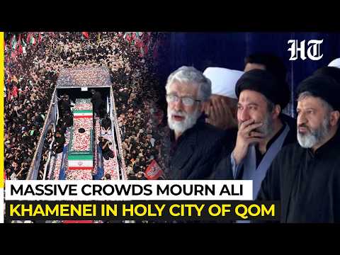 Drone Shots Capture Sea Of Black As Ali Khamenei's Funeral Reaches Holy City Of Qom In Iran