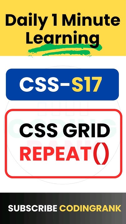 Css Grid Repeat Shorts Youtubeshorts Shortsvideo Codingrank Css Frontend Coding