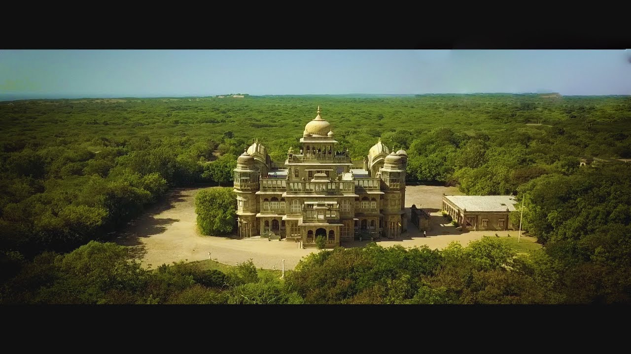 Aerial Film Of Vijaya Vilas Palace Mandvi in Kutch, Gujarat, India ...