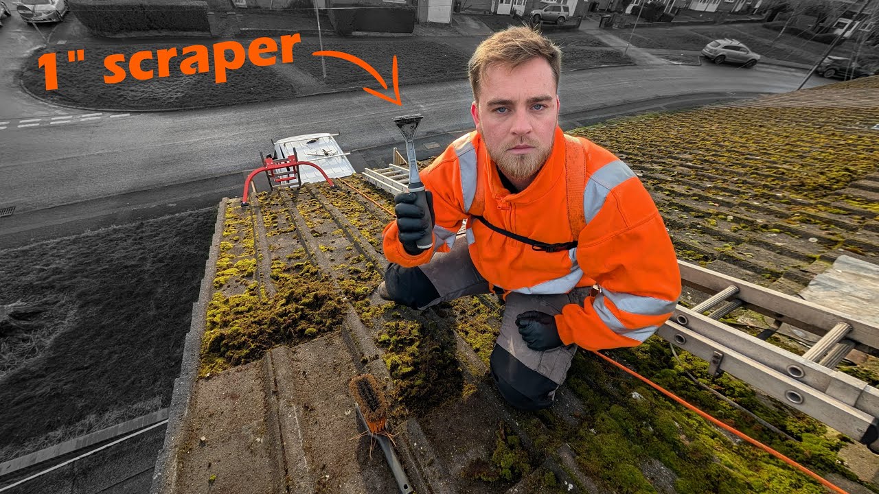 We scraped this entire roof with 1" scrapers! - YouTube