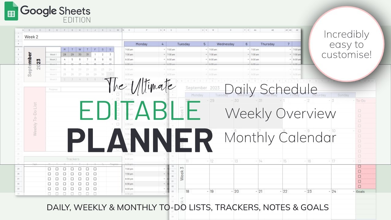 The Ultimate Editable Planner - Monthly Calendar, Weekly Planner ...