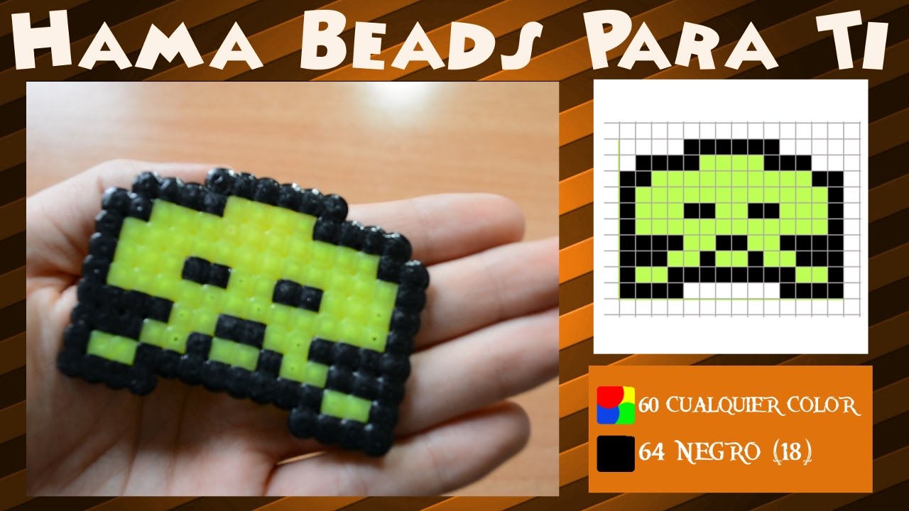 Space Invaders (Parte 3) - Tutorial Hama Beads / Perler Beads - YouTube