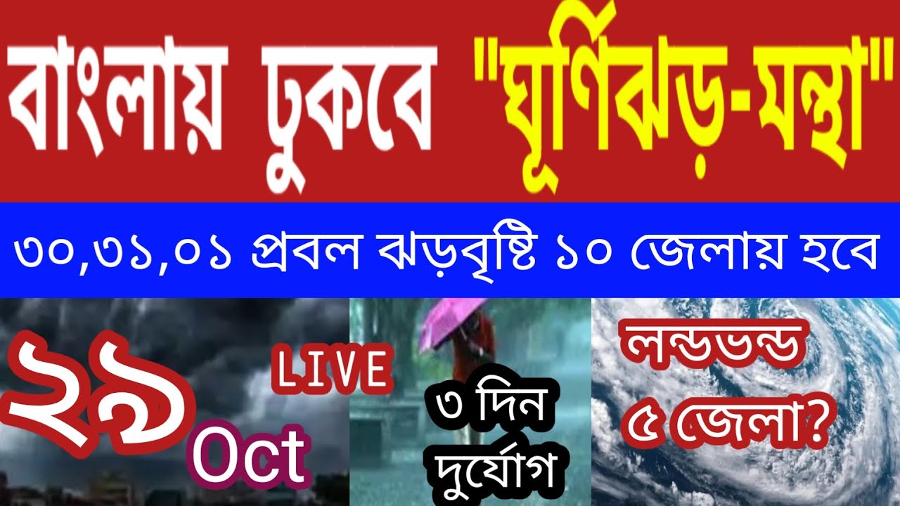 Cyclone Mantha ll এবার বানহ্লায় ঢুকবে ঘূর্ণিঝড় মন্থা, ৩০,৩ক,০১ প্রবল ...