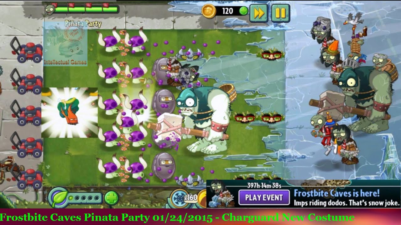Plants vs Zombies 2 - Frostbite Caves Part 1 Pinata Party 01 24 15 ...