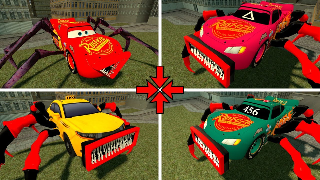 Lightning McQueen and Taxi Car Become Car Eater Monsters! | Garry's Mod ...