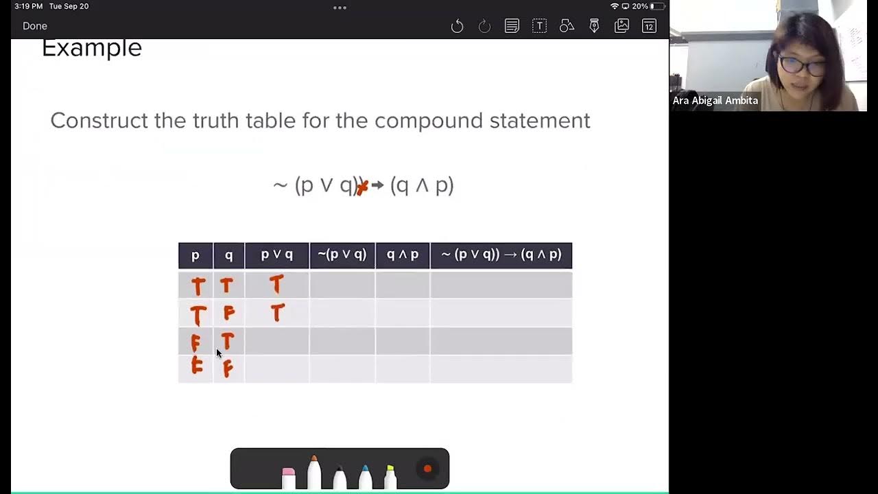 13 - (Example2) Truth Table of Compound Statements - YouTube