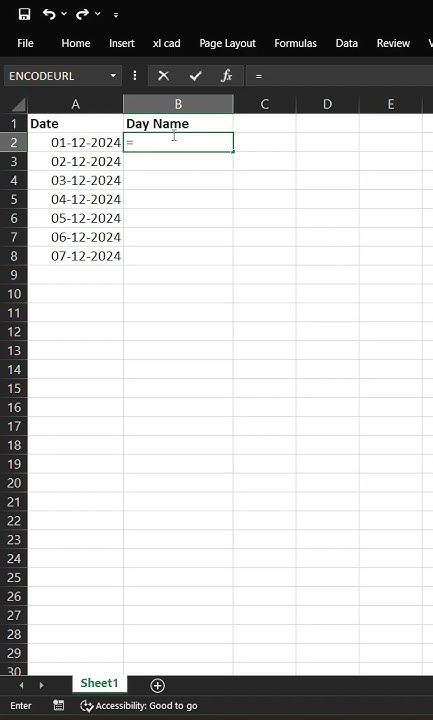 How to get day name from date in MS Excel - YouTube