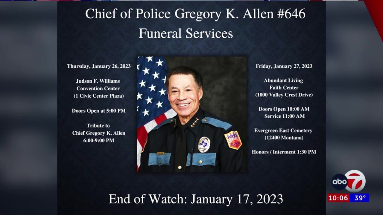 Funeral details for El Paso Police Chief Gregory Allen - YouTube