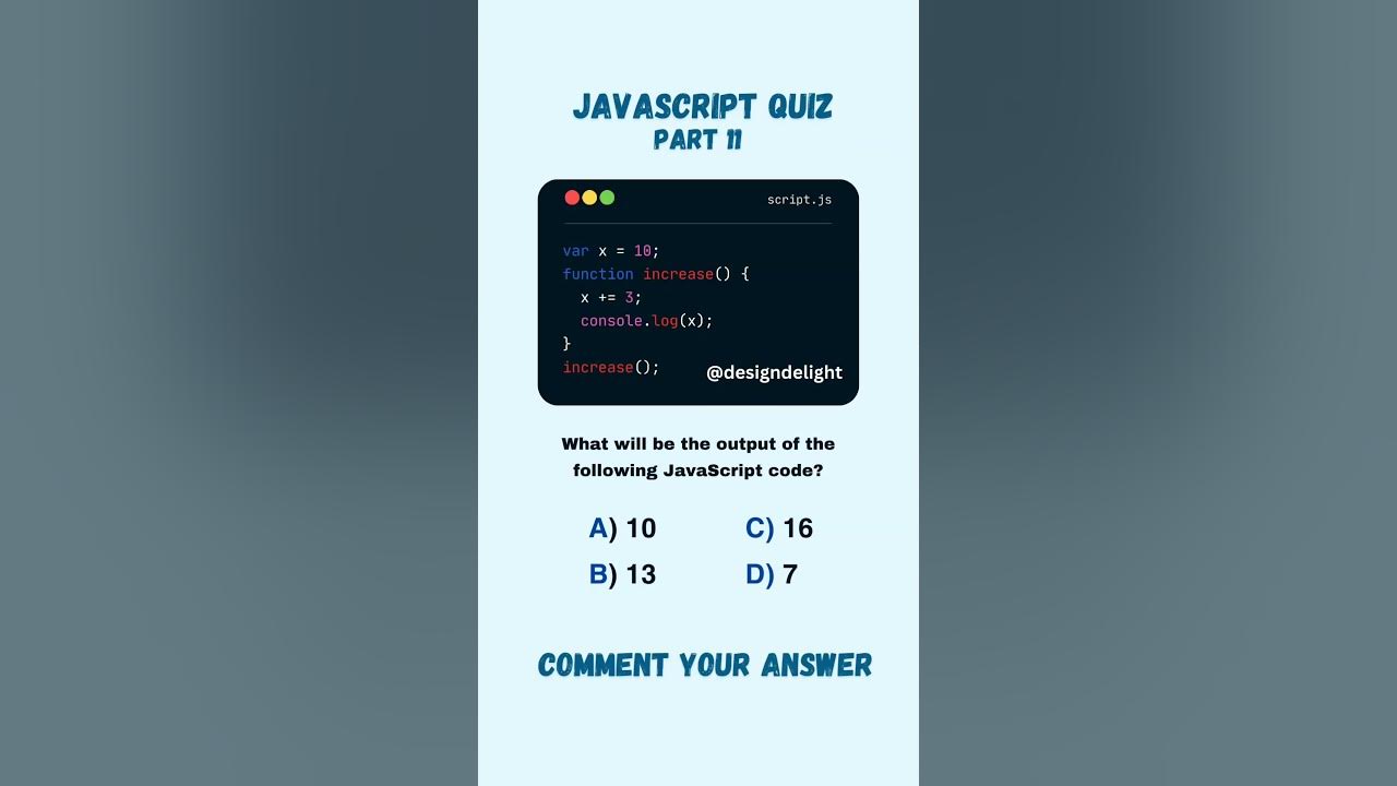 Javascript Quiz Part 11 Comment Your Answer 😄 Javascriptquiz Jsquiz Javascriptquiz 