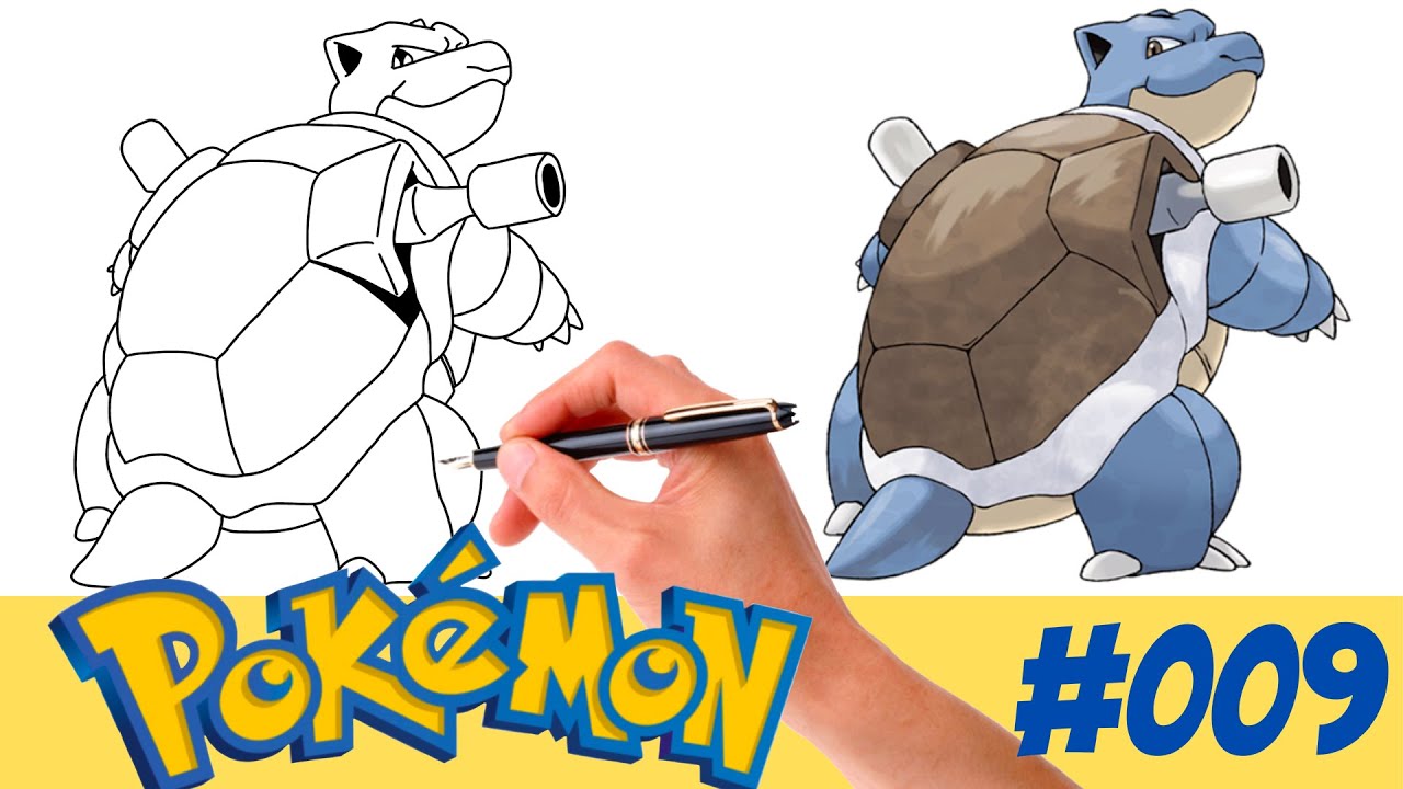 Cómo dibujar BLASTOISE POKEMON #009 | FÁCIL | Generación 1 - YouTube