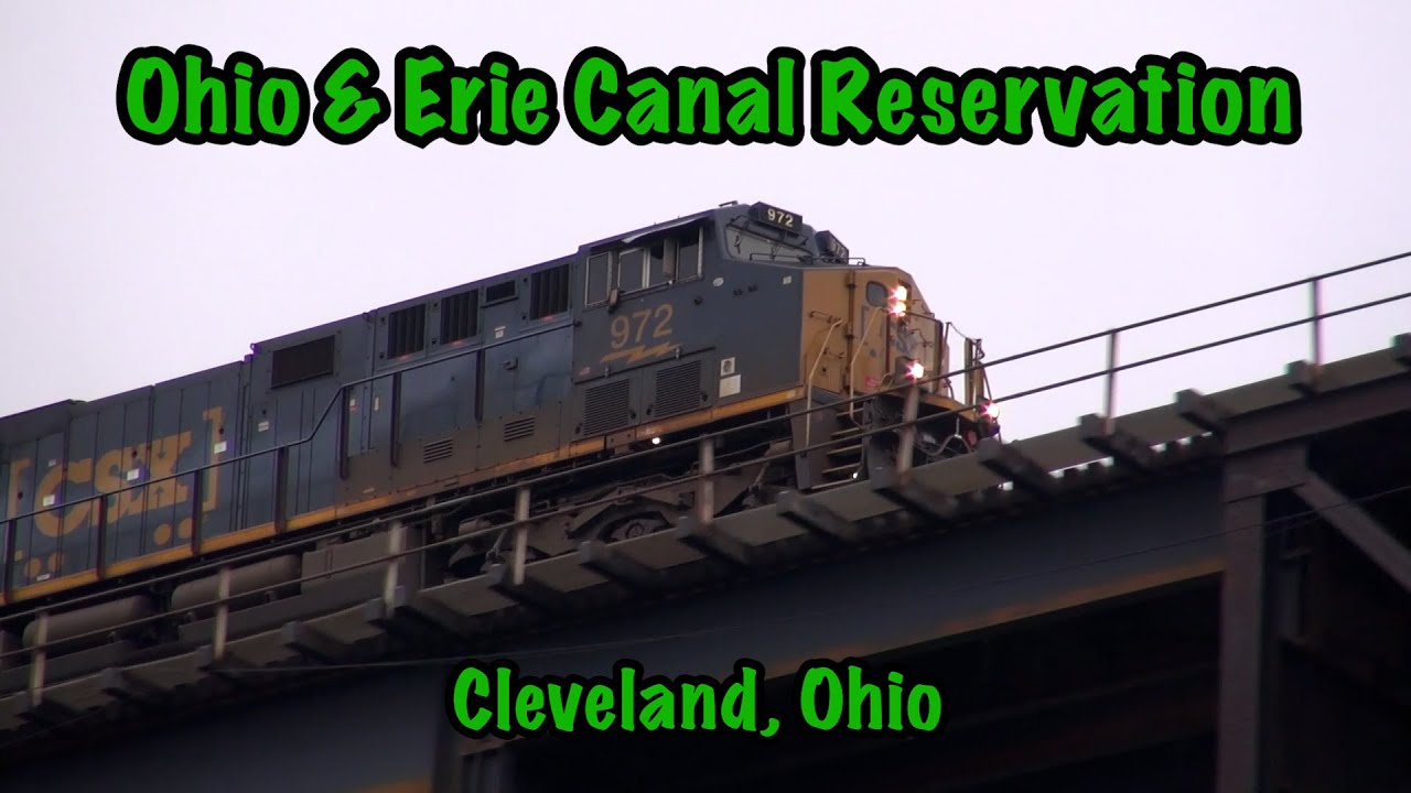 CSX Train Over High Rail Road Bridge - YouTube