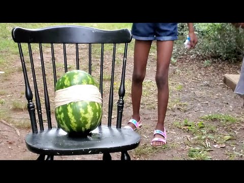 Exploding watermelon with rubber bands - YouTube