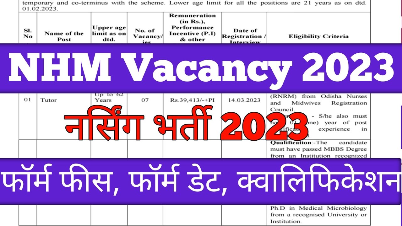 nhm staff nurse vacancy 2023 | staff nurse vacancy 2023 | nhm new ...