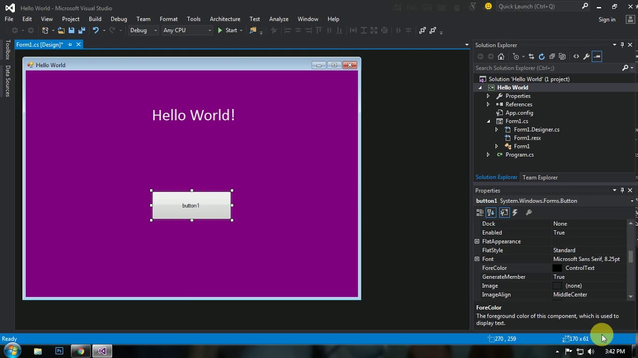 C Simple Windows Form Application Tutorial By Osthir Youtube