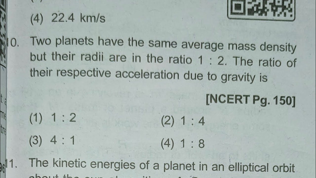 Two planets have the same average mass density but their radii are in ...