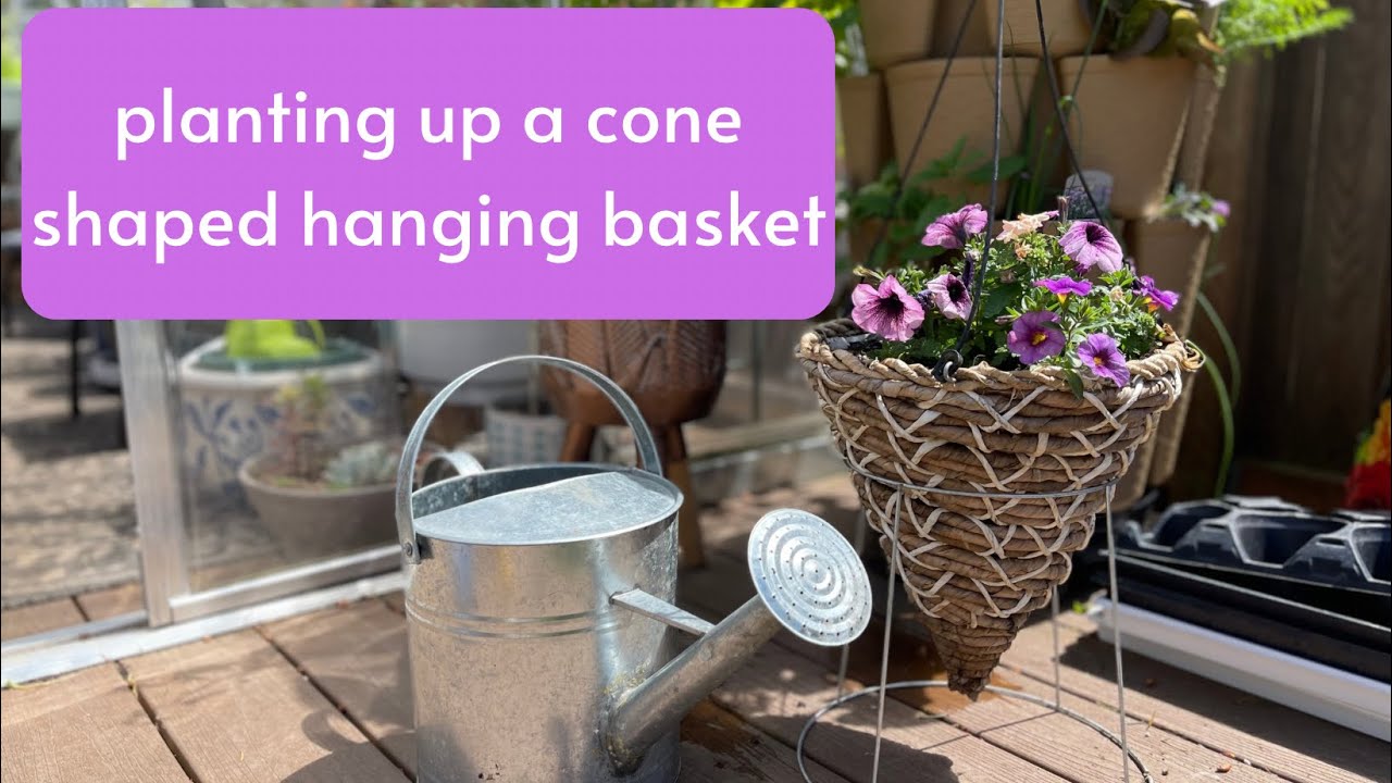 Planting a cone hanging basket🧺 - YouTube