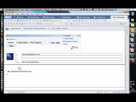 Lotus Notes Connector for Sugar CRM attachments - YouTube