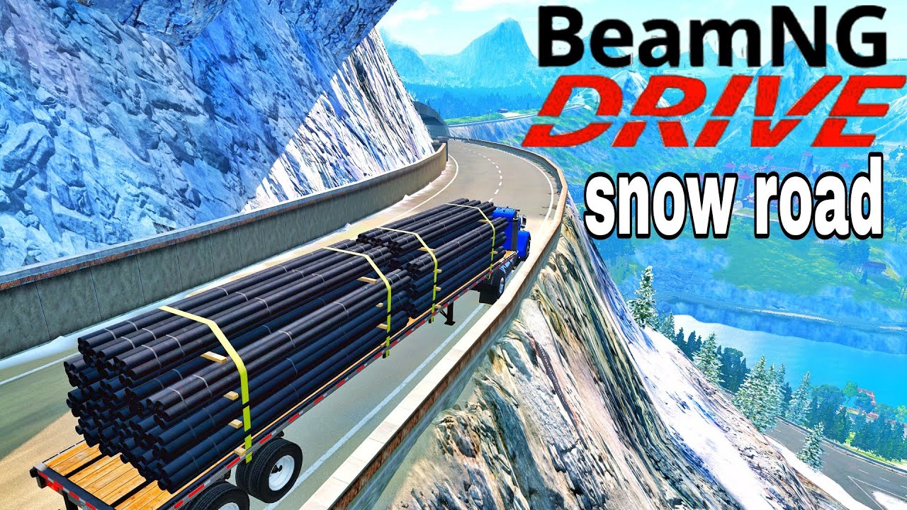 Trucks vs Snow Road | BeamNG - Drive #beamngdrive #driving #car - YouTube