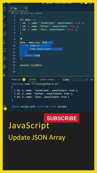 Javascript Tutorial For Beginners Update Json Array Learn Javascript Javascript Tutorial