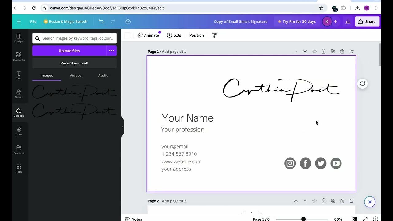 How to create email signature in Canva - YouTube