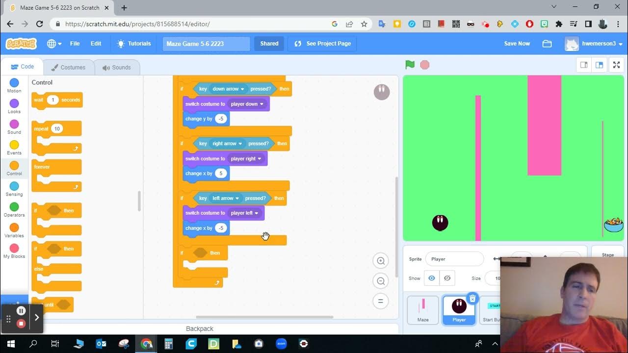 Scratch Maze Game Walls Reset Player - YouTube