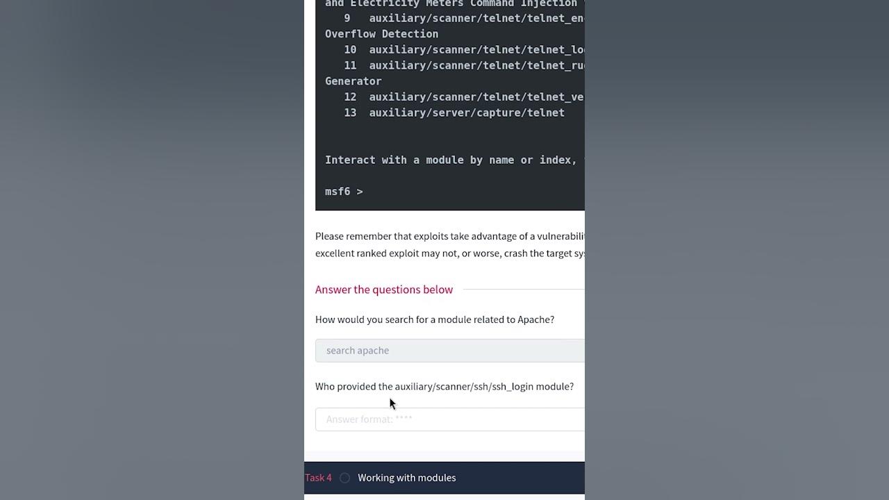 Windows Exploitation Basics: Msfconsole | Answer the Questions Series #shorts #thm #tryhackme ...