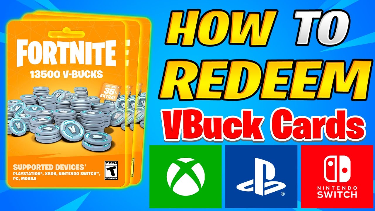 How to REDEEM Fortnite V-Buck Cards on ALL Platforms! (PS4, PS5, Xbox ...