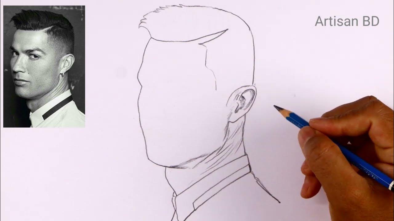 Cristiano Ronaldo Face Easy Pencil Sletch Portrait Tutorial #cr7 - YouTube