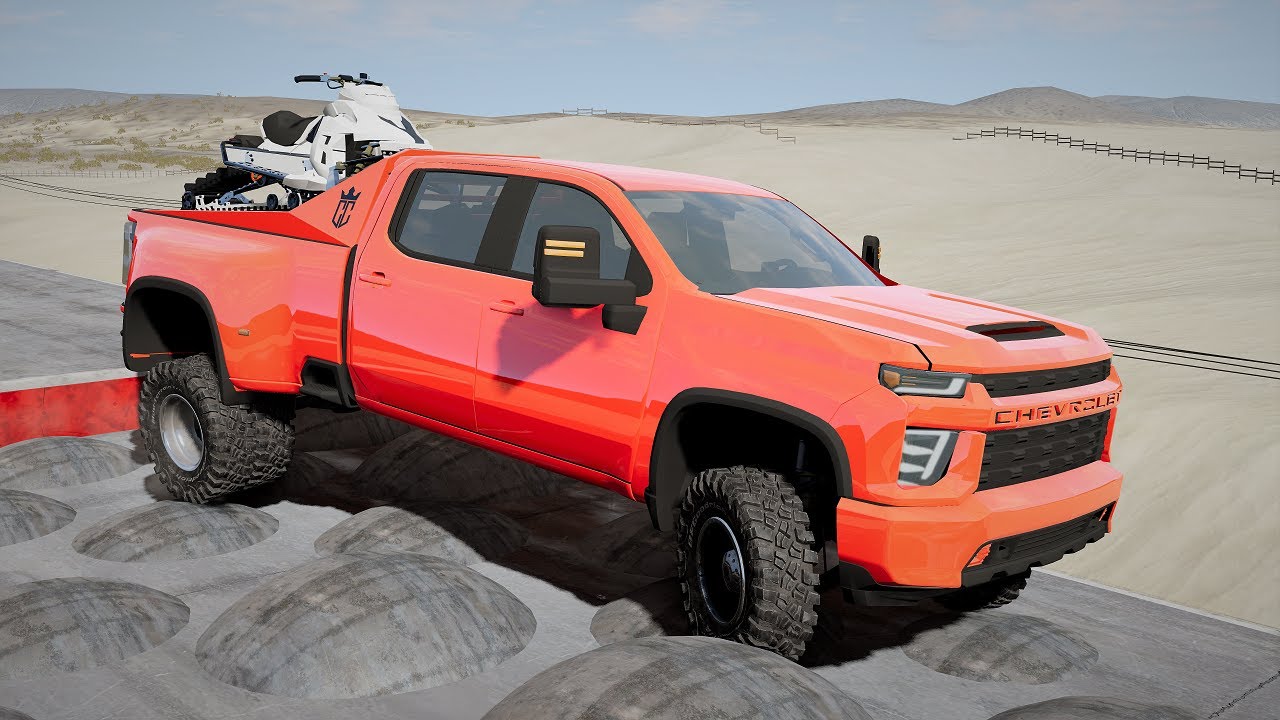 Chevrolet Silverado Extreme Suspension Test and Stairs Jumps Down - YouTube