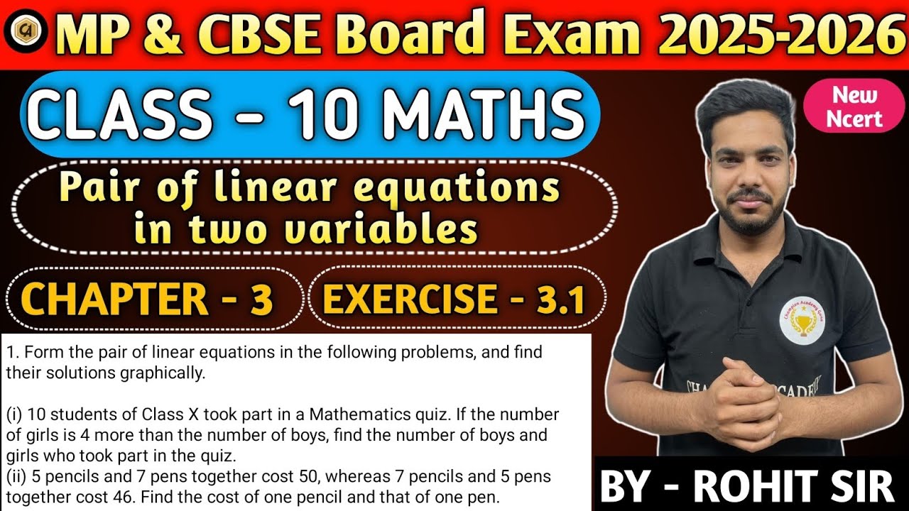 Class 10 maths chapter 3 | Class 10 maths exercise 3.1 question 1 | 3.1 ...