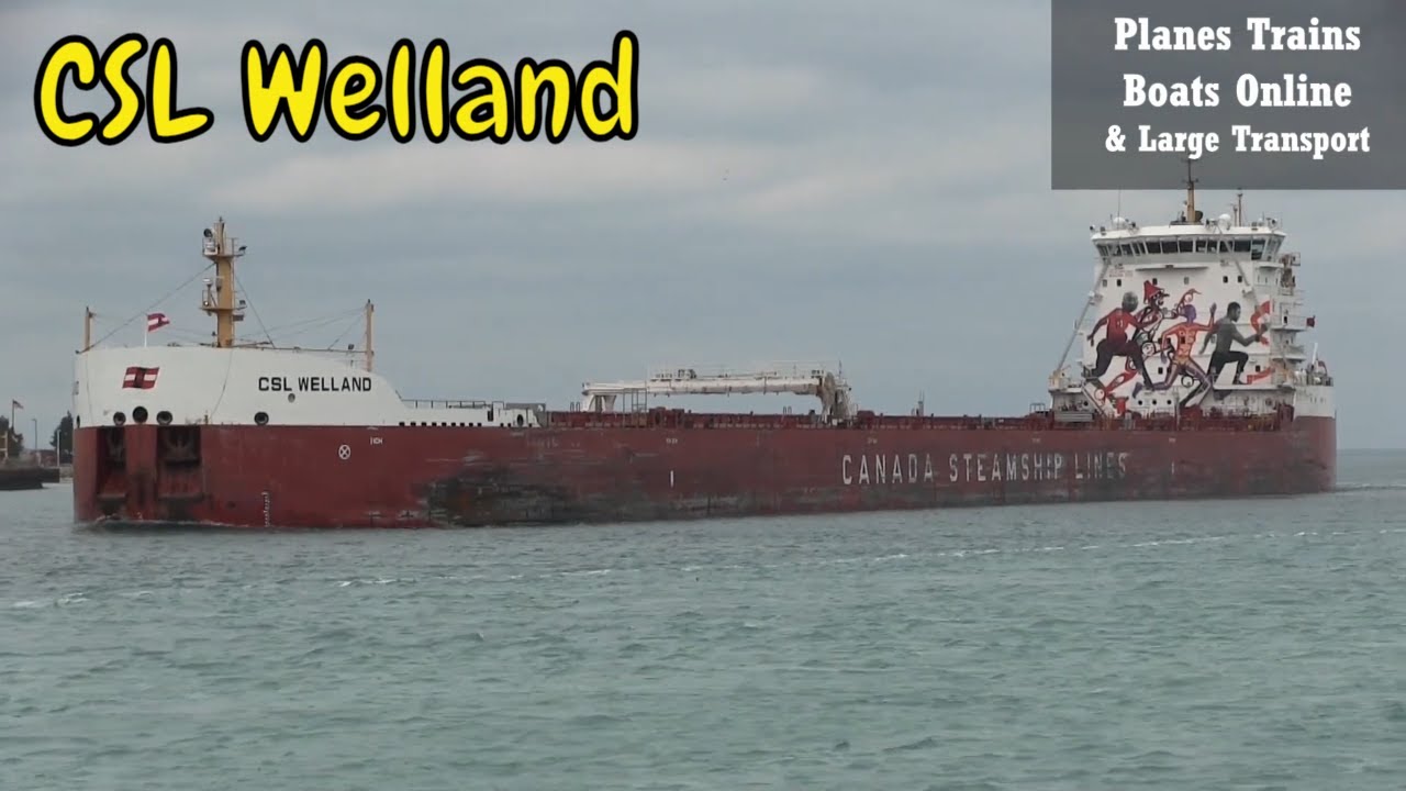 223m CSL Welland Bulk Carrier Cargo Ship In St Clair River - YouTube